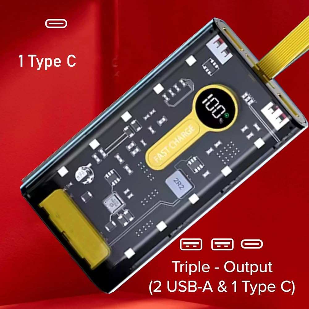 پاور بانک 20000 شفاف kin vale فست شارژ 22.5w – Tekamek